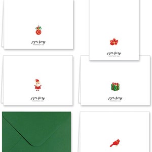 Traditional Christmas Thank You Note Cards - Etsy