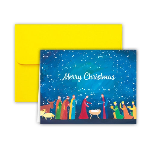 Box of Nativity Christmas Cards 15 Cards / 16 Foil Lined - Etsy