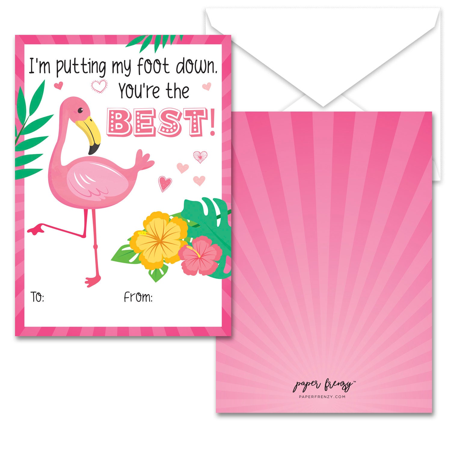 Flamingo Themed Tropical Classroom Valentine Cards Valentines - Etsy