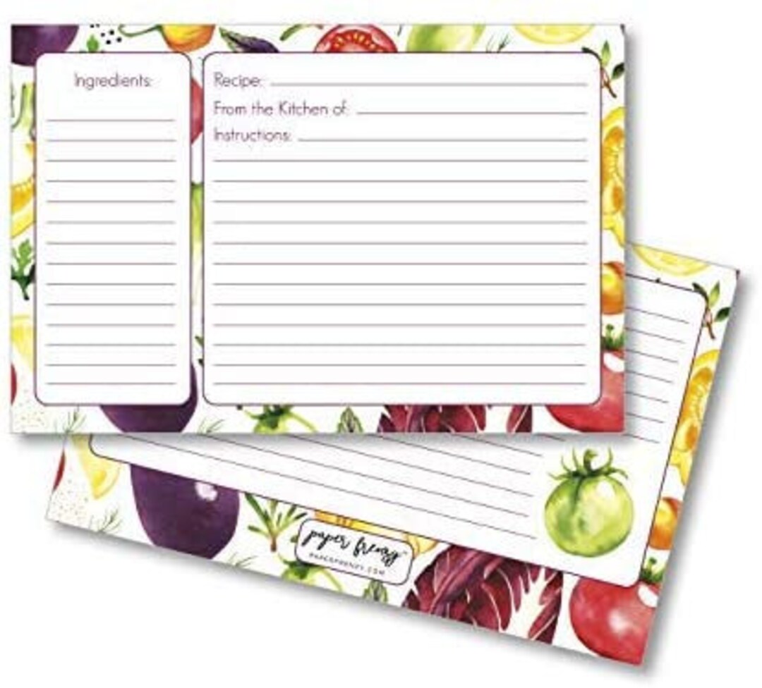 Vegetable Garden Recipe Cards - Etsy