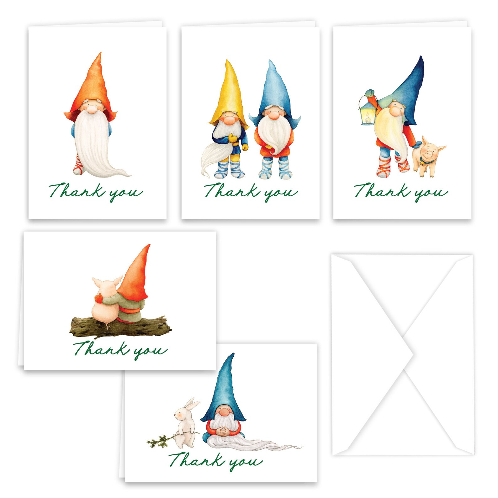 Gnomes Thank You Note Card Collection - Etsy