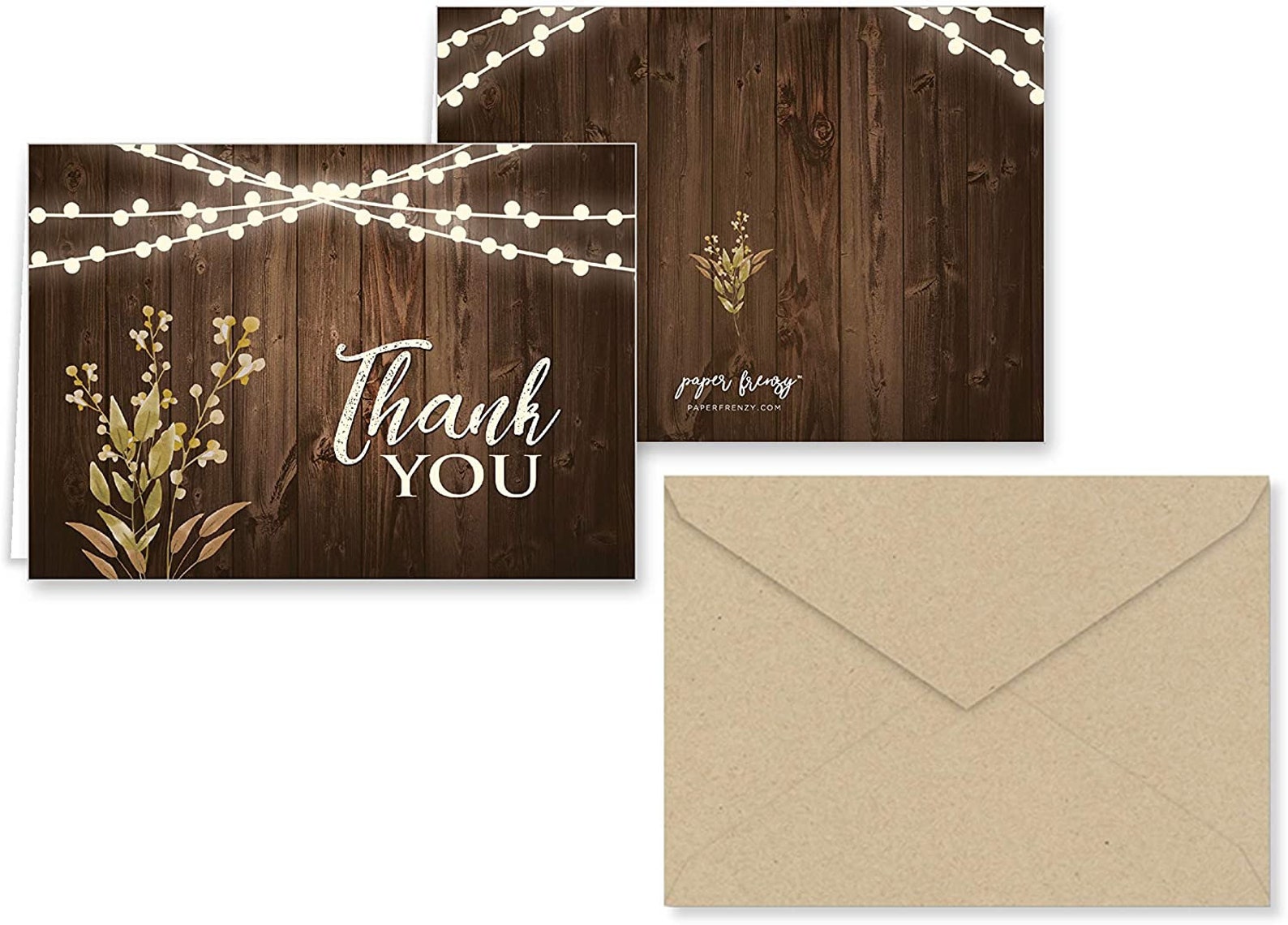 Rustic Wedding Thank You Note Cards - Etsy