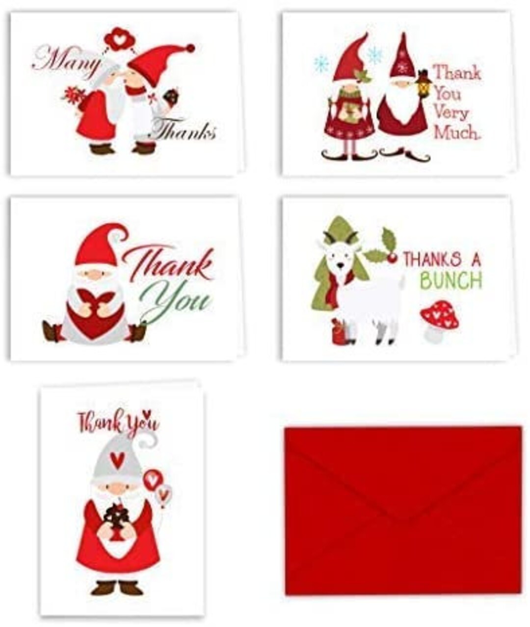 Christmas Holiday Gnomes Thank You Note Cards - Etsy
