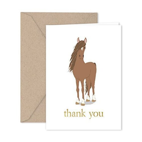 Horse Themed Thank You Note Cards | Etsy