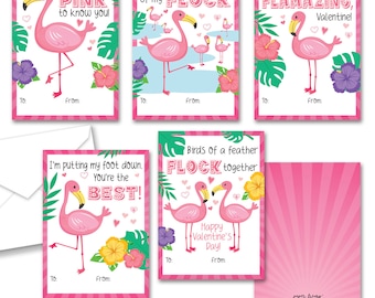 Flamingo Valentine's Day Card Flamingo Love Lovers Heart Handmade ...