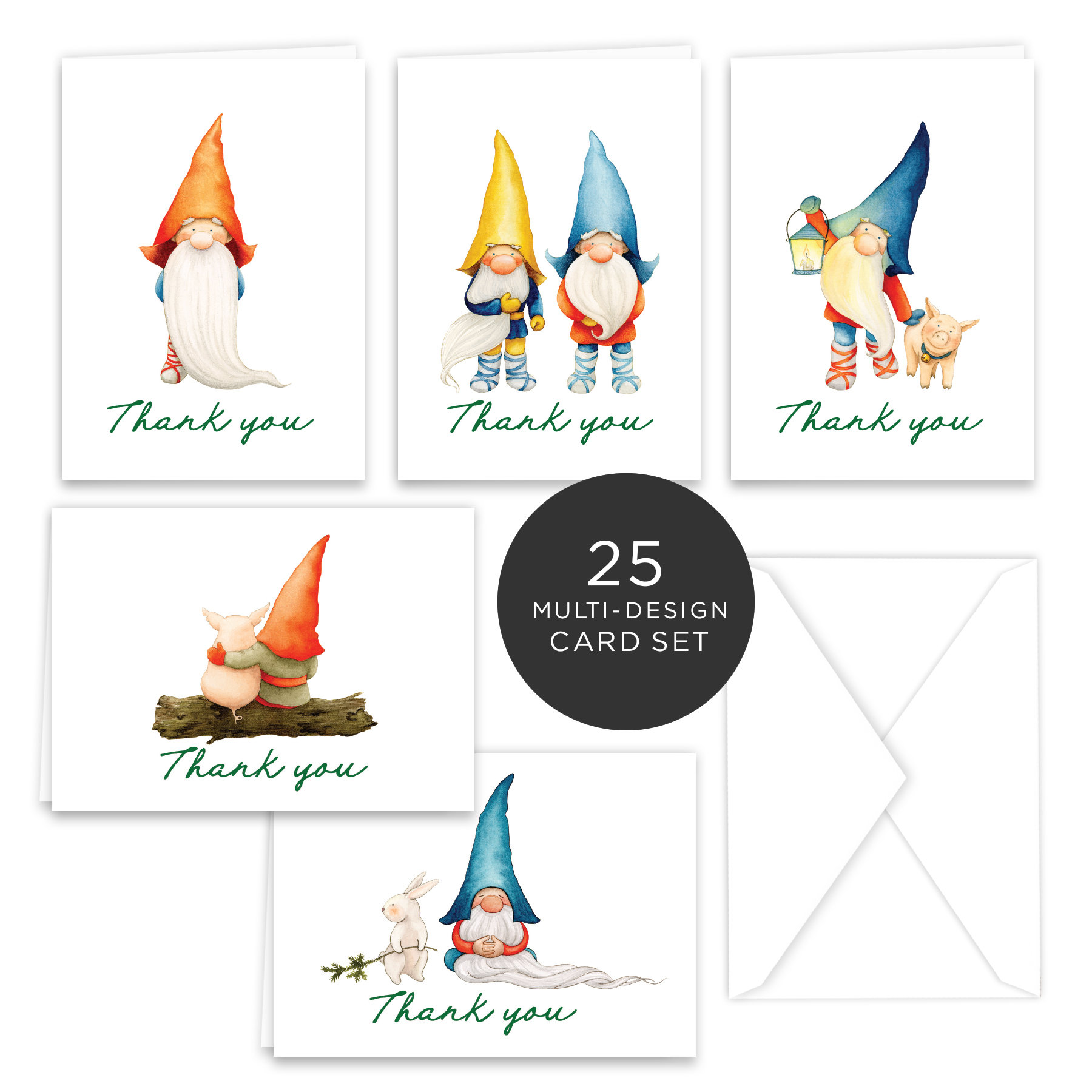 Gnomes Thank You Note Card Collection | Etsy