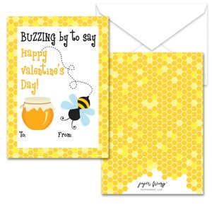 Bumble Bee Theme Kid Classroom Valentine Cards Valentines - 25 Pack - Etsy