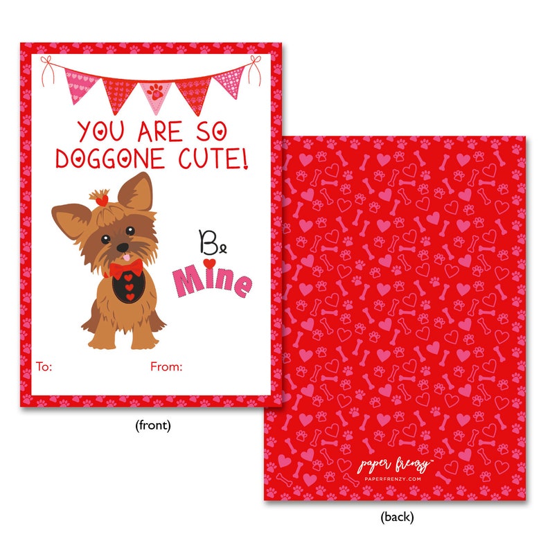 Paper Frenzy Dog Themed Valentine Cards - Etsy
