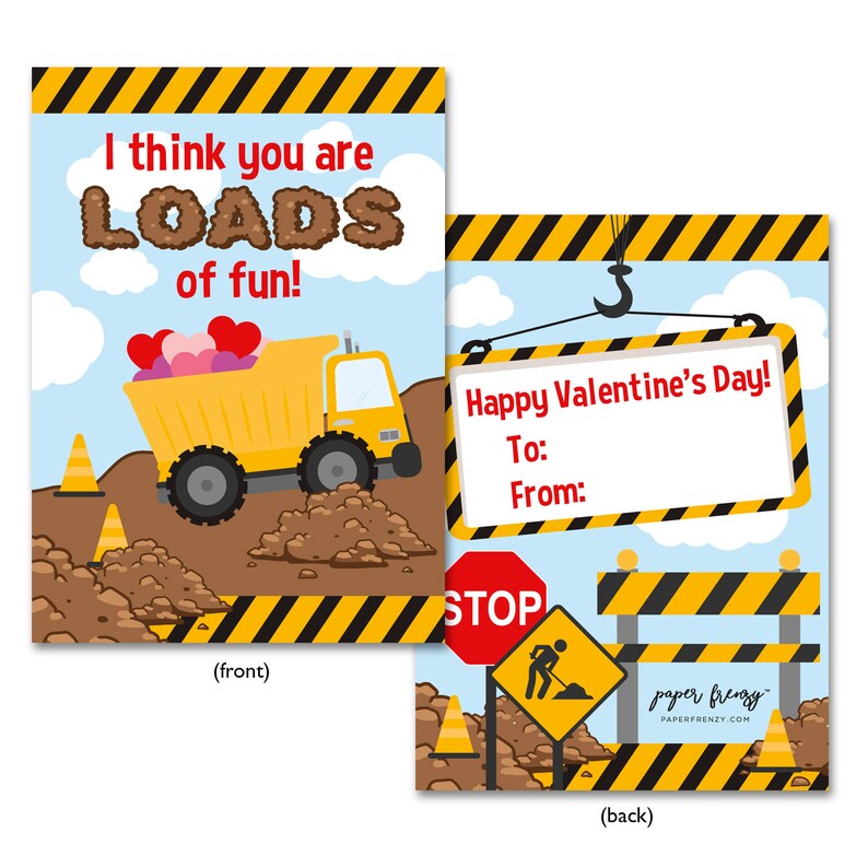Construction Themed Valentine Cards - Etsy