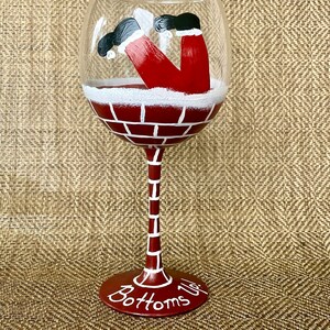 Santa Claus Bottoms up Wine Glass - Funny Santa Wine Glass - Christmas ...