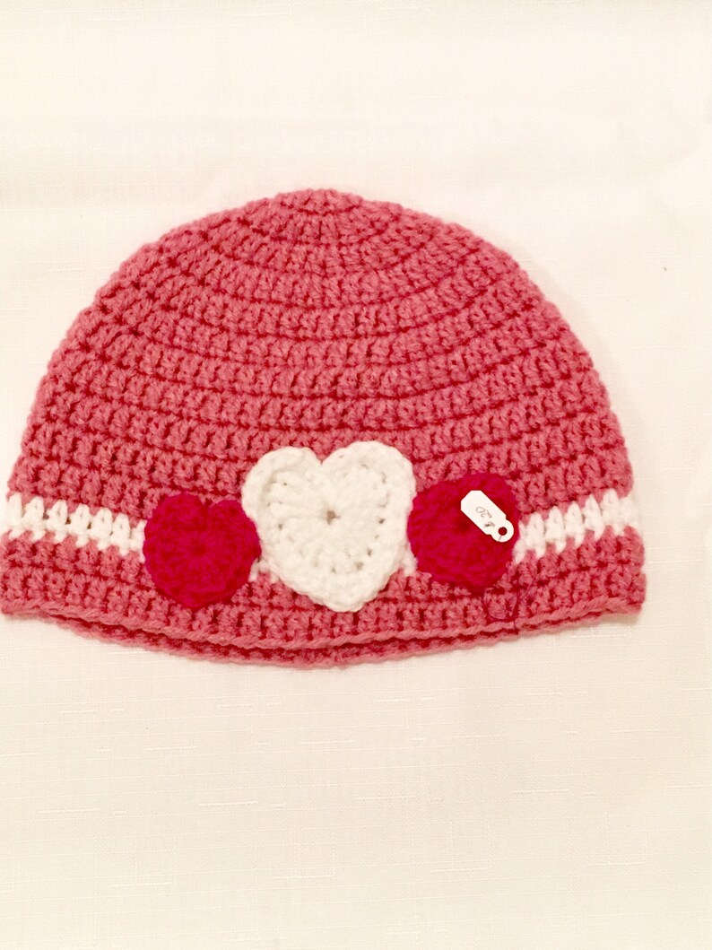Girls Valentine's Day Hat Pink Hat with Hearts Gifts | Etsy