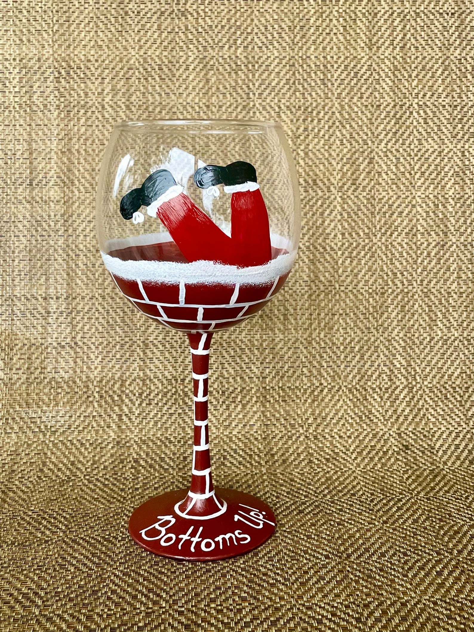 Santa Claus Bottoms up Wine Glass Funny Santa Wine Glass - Etsy