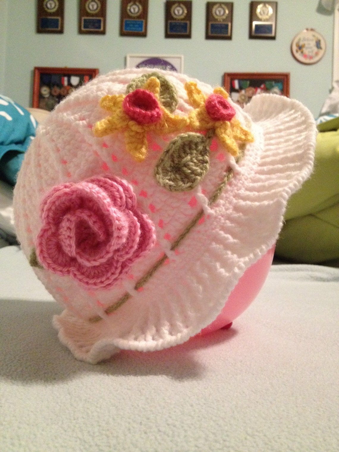 Girl's Flower Hat - Baby Flower Hat - Girls Clothing - Children's Hats ...
