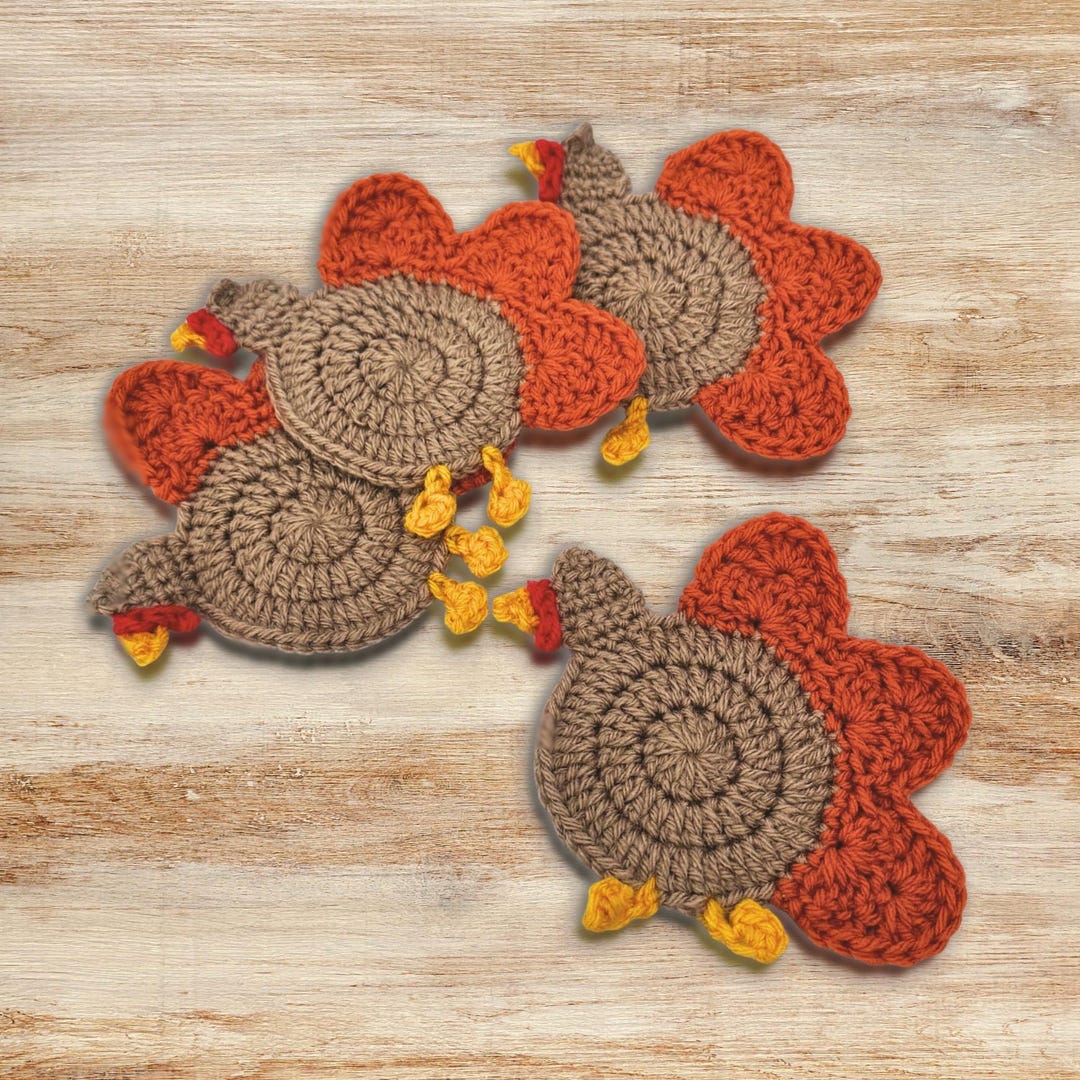 Turkey Coasters - Thanksgiving Coaster - Turkey Mug Rug - Holiday ...
