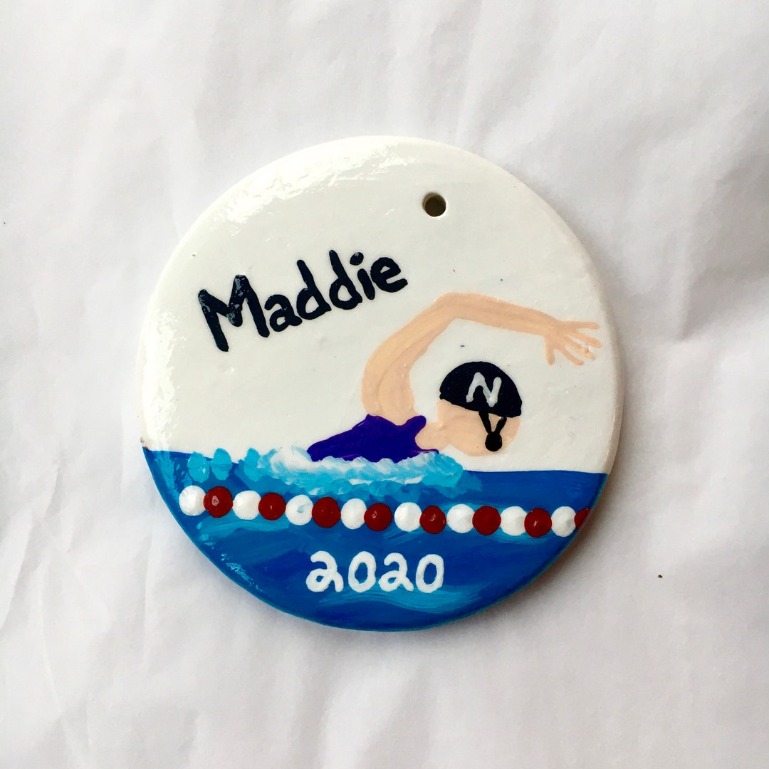 Personalized Swimmer Ornament -swimmer Christmas Ornament - Hand ...