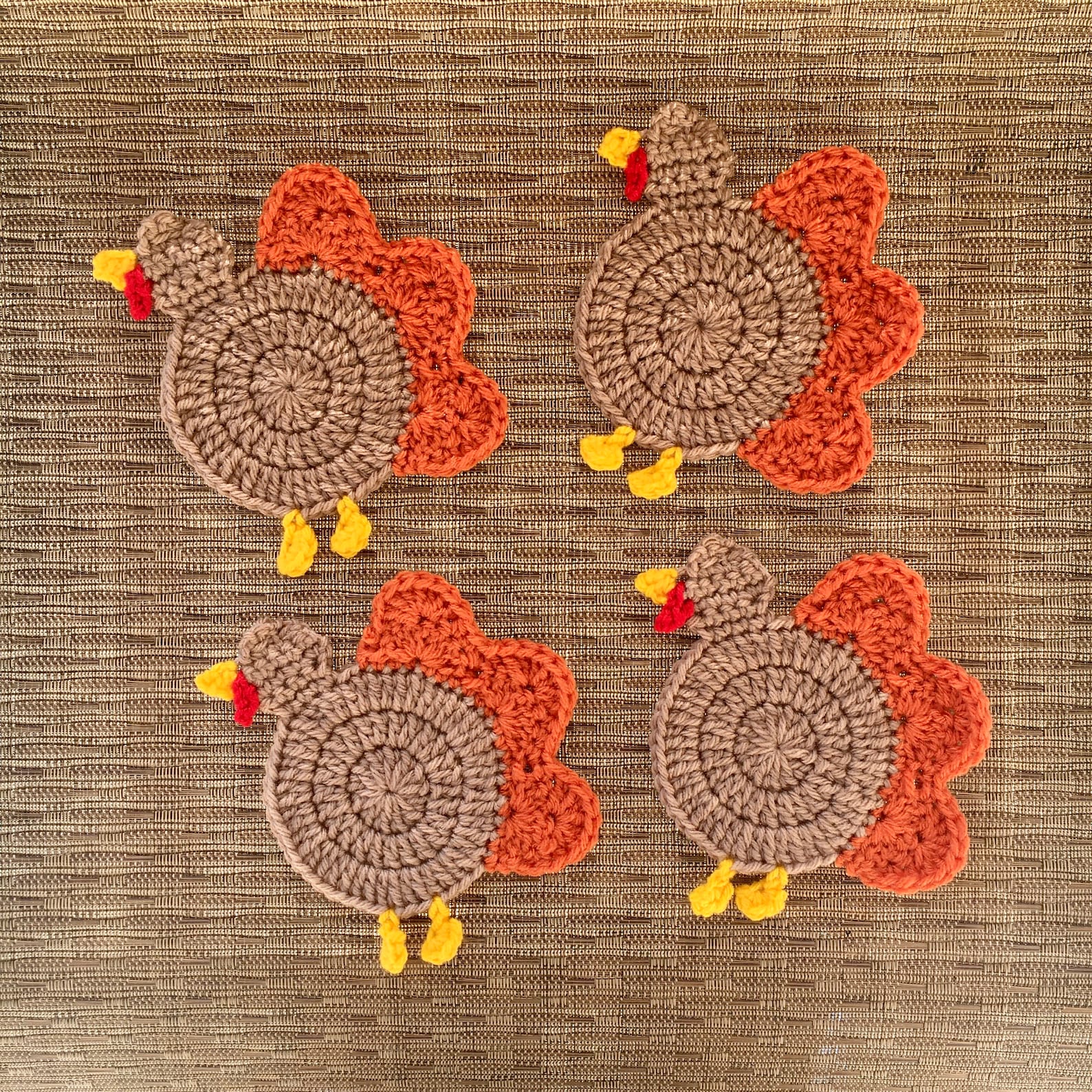 Turkey Coasters Thanksgiving Coaster Turkey Mug Rug | Etsy