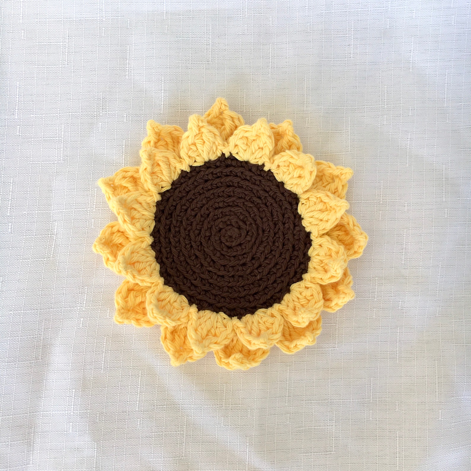 Sunflower Coasters Set of 4 Sunflower Mug Rugs Handmade | Etsy