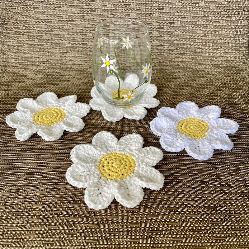 Daisy Coasters - Etsy