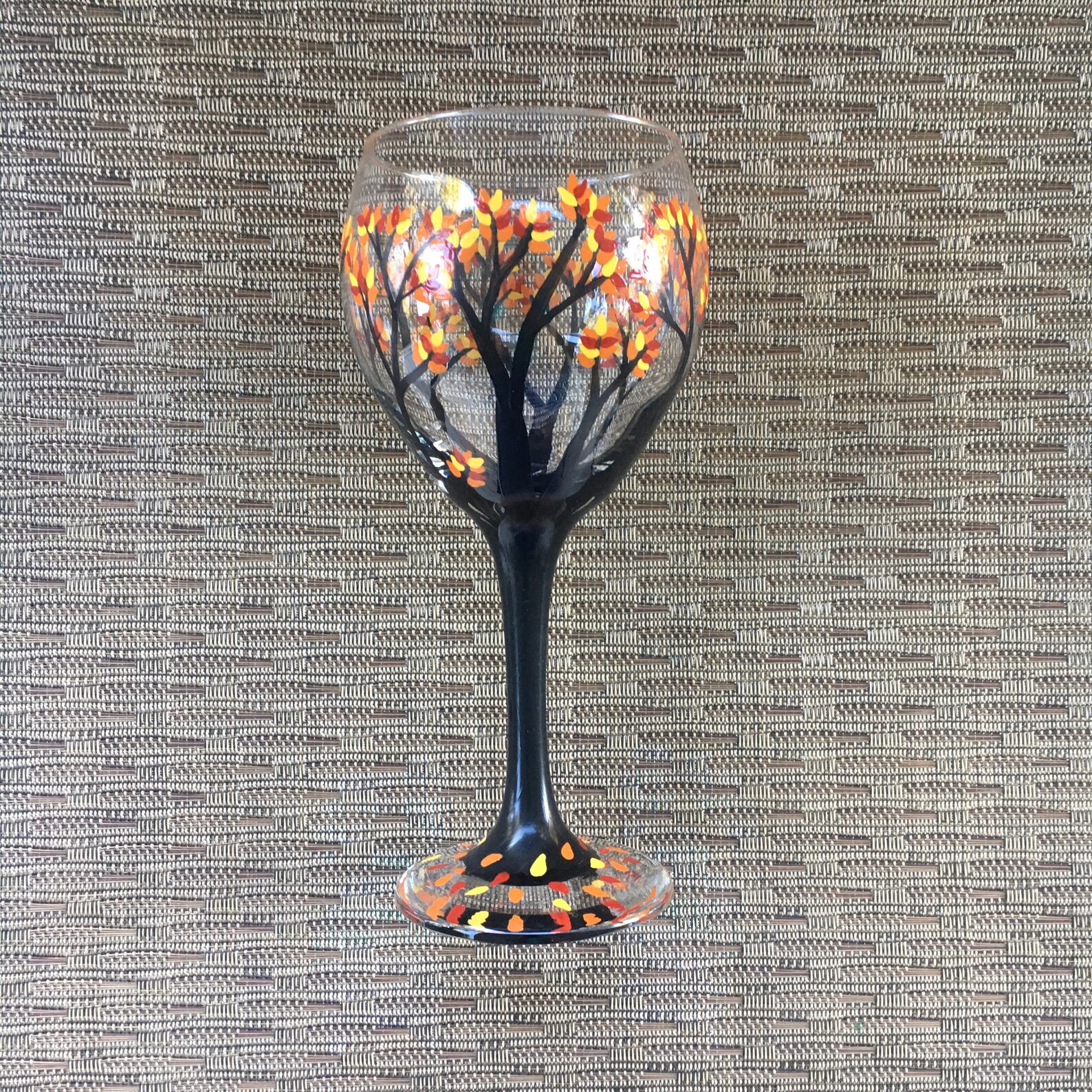 Fall Foliage Wine Glass Fall Leaves Wine Glass Large Wine | Etsy