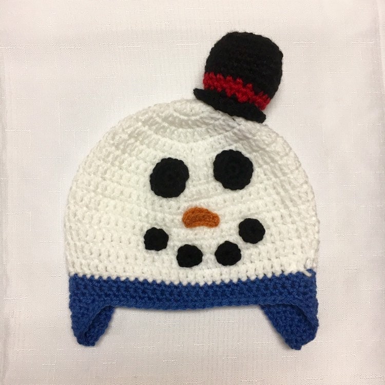 Snowman Hat Crochet Snowman Winter Hat Holiday Hats for | Etsy