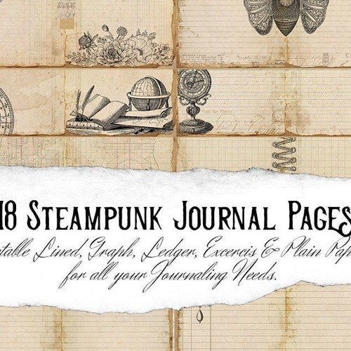 Printable Steampunk Diary Pages Junk Journal Pages Digital - Etsy