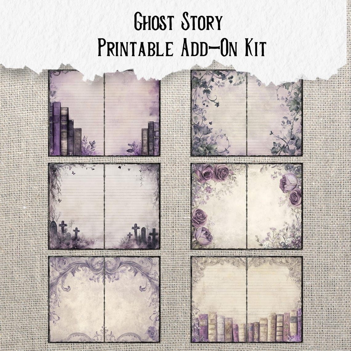Ghost Story Printable Ephemera Add-on Junk Journal Kit Haunted House ...
