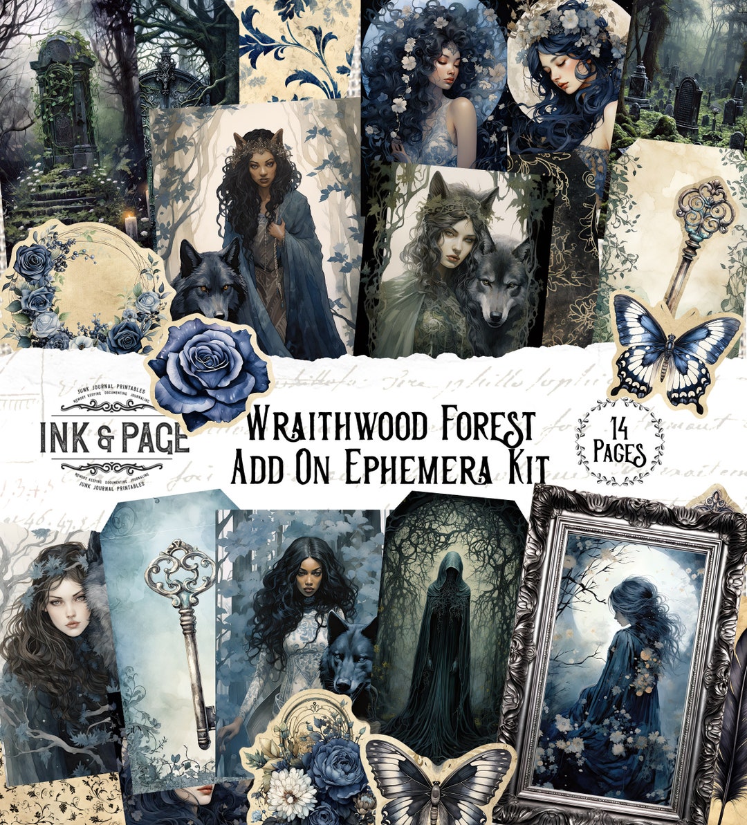 Wraithwood Forest Gothic Printable Ephemera Add on Junk Journal Tags ...
