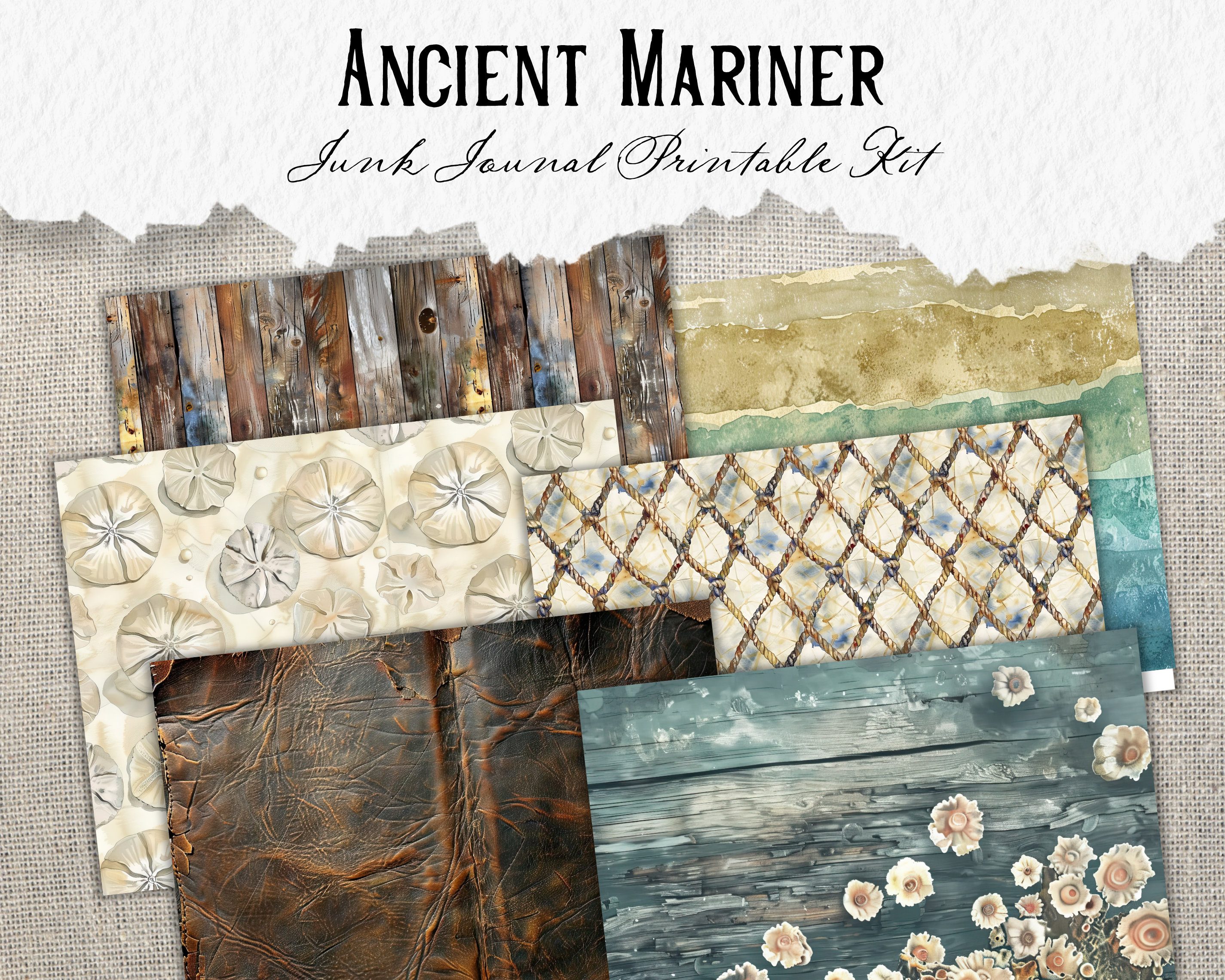 Ancient Mariner Junk Journal Printable Kit Ocean Voyage Digital Paper ...