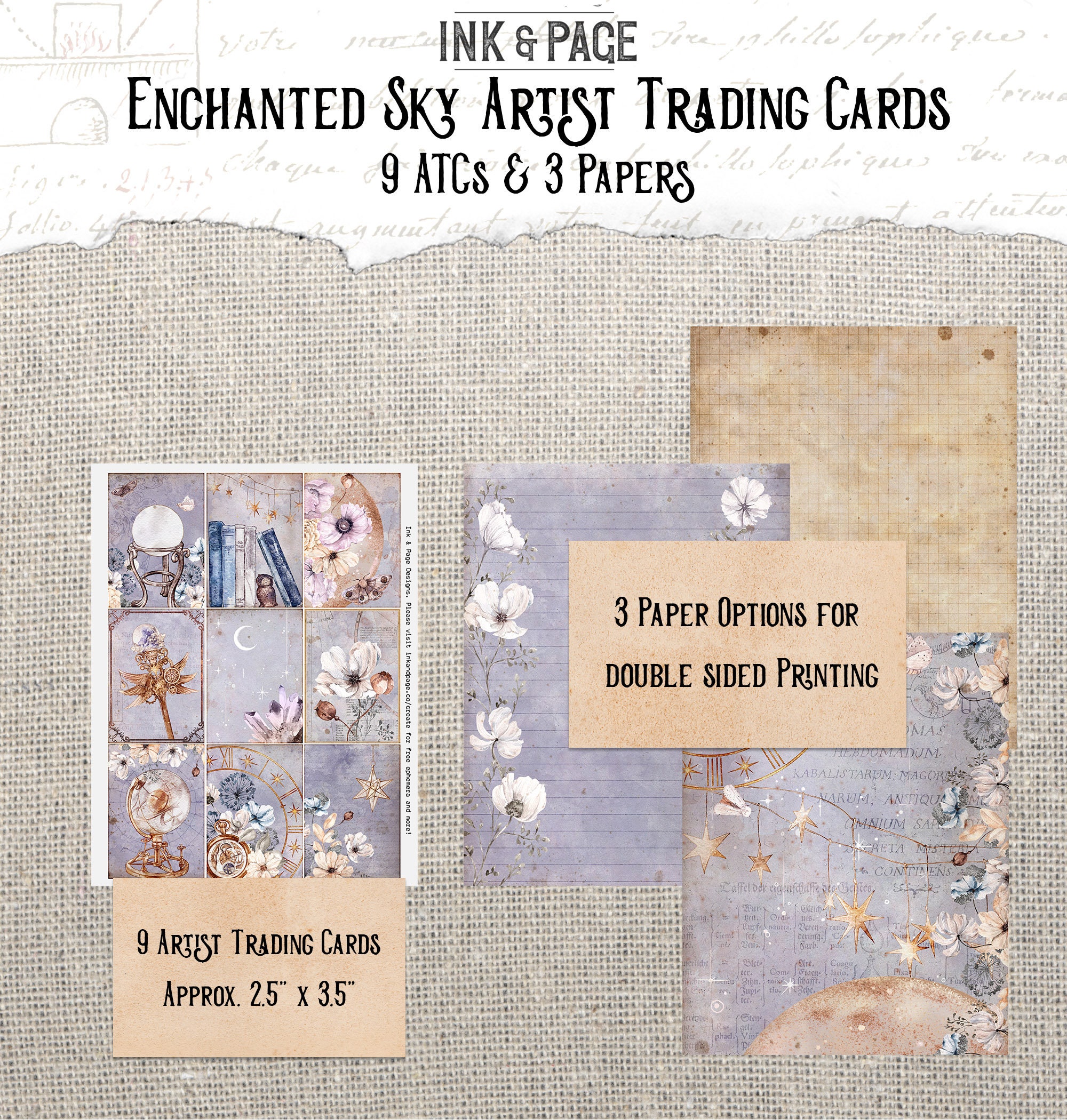 Enchanted Sky Printable Artist Trading Cards, Atcs, Junk Journal ...