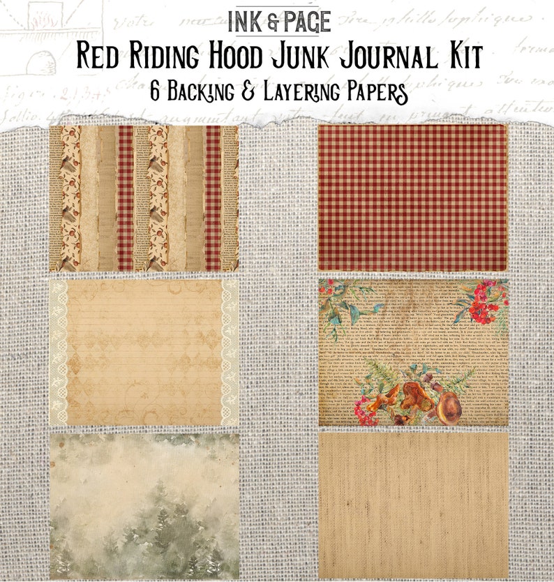 Red Riding Hood Junk Journal Printable Kit Vintage Fairytale - Etsy