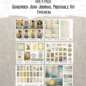 Sun Junk Journal Printable Kit Celestial Digital Download Sunstruck ...