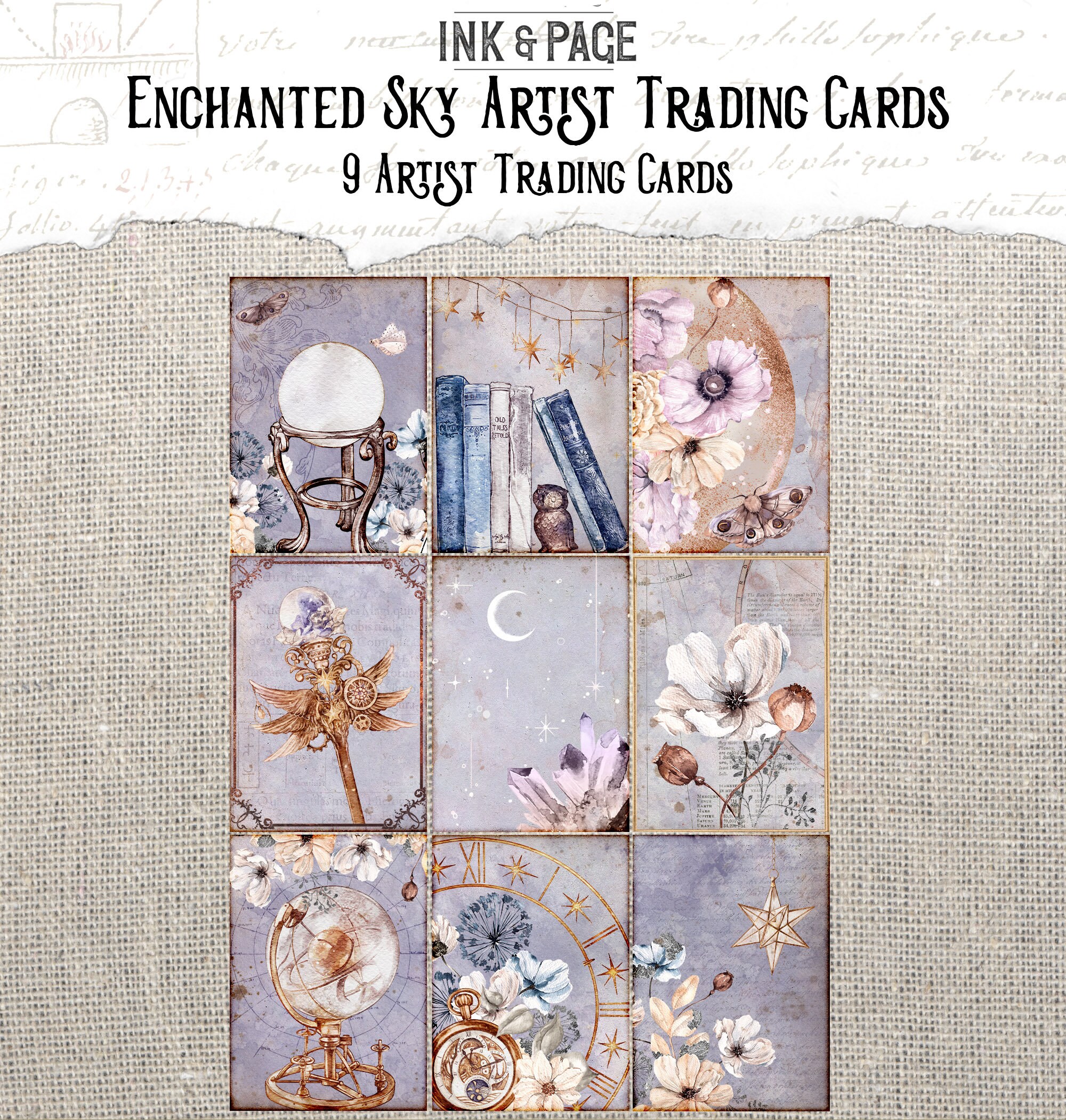 Enchanted Sky Printable Artist Trading Cards, Atcs, Junk Journal ...