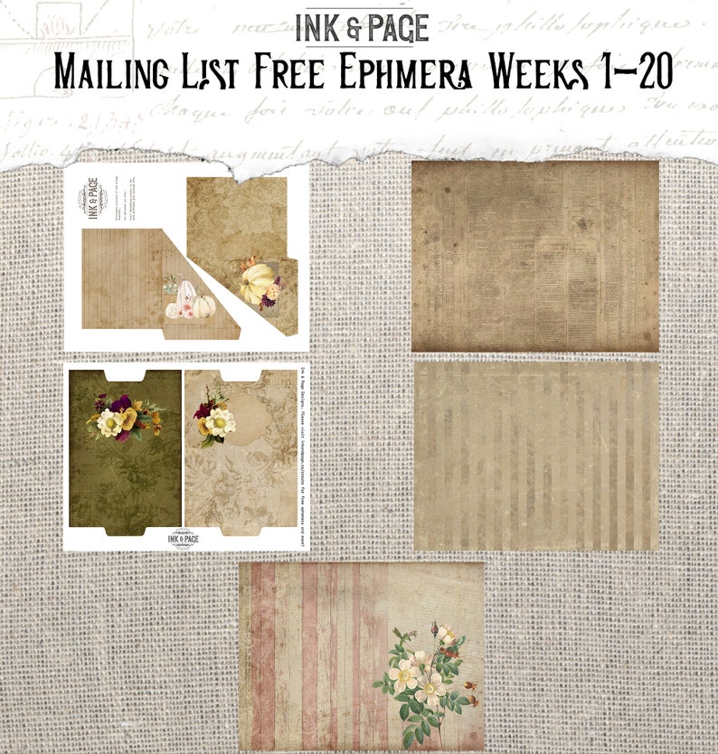 Junk Journal Ephemera Freebies Pack 1 Weeks 1-20 From the - Etsy