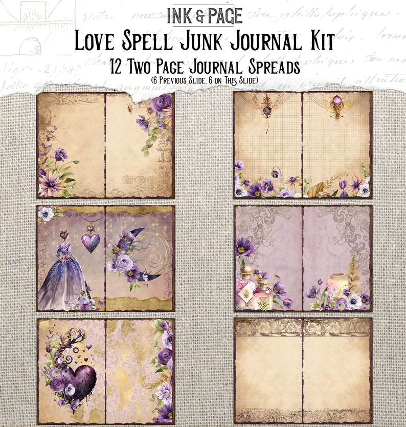 Love Spell Junk Journal Printable Kit, Valentine's Day Digital Download ...