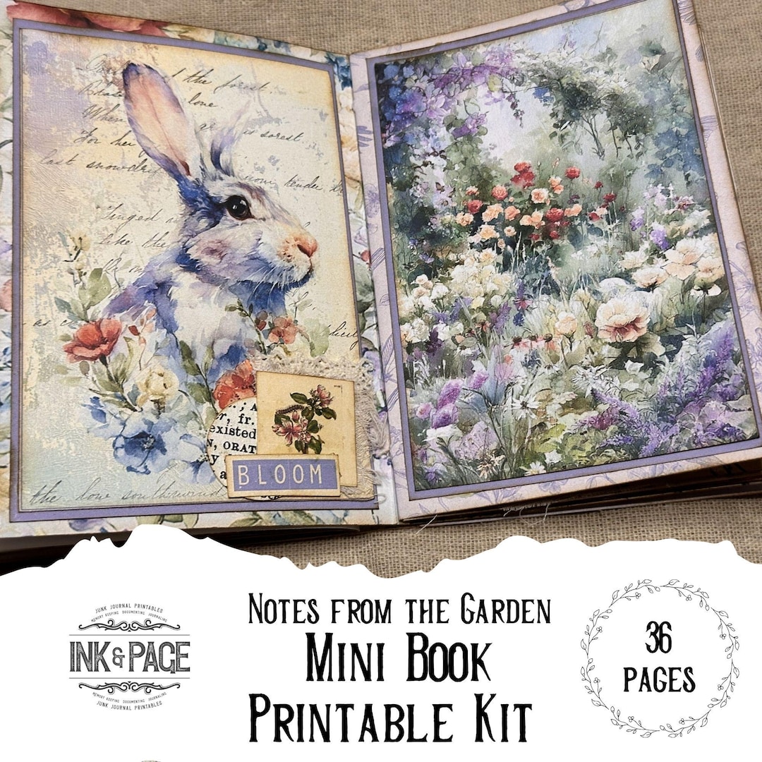 Notes From the Garden Spring Mini Book Printable Junk Journal 4x5 ...