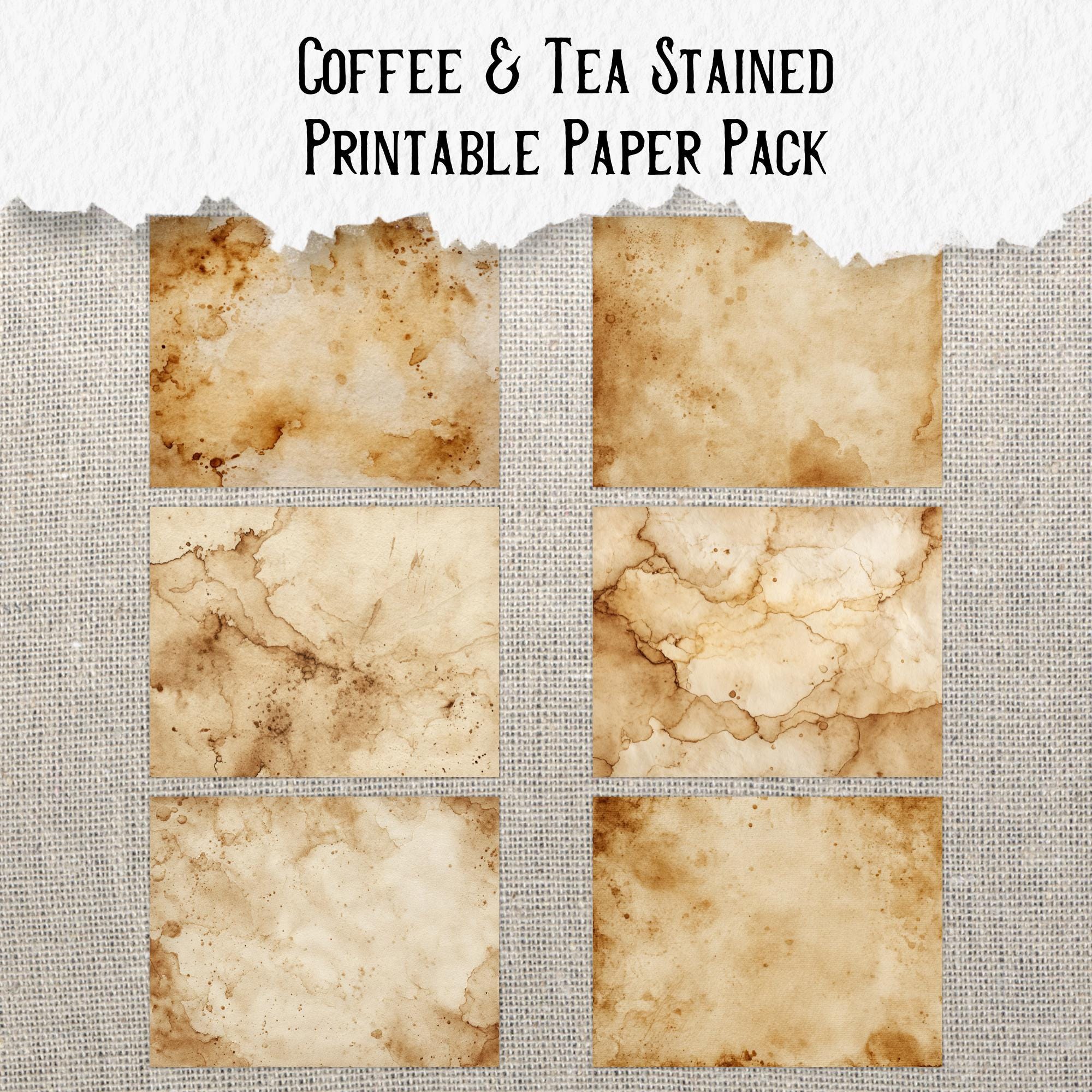Coffee Stained Paper Pack: Grungy Vintage Journal Pages (digital ...