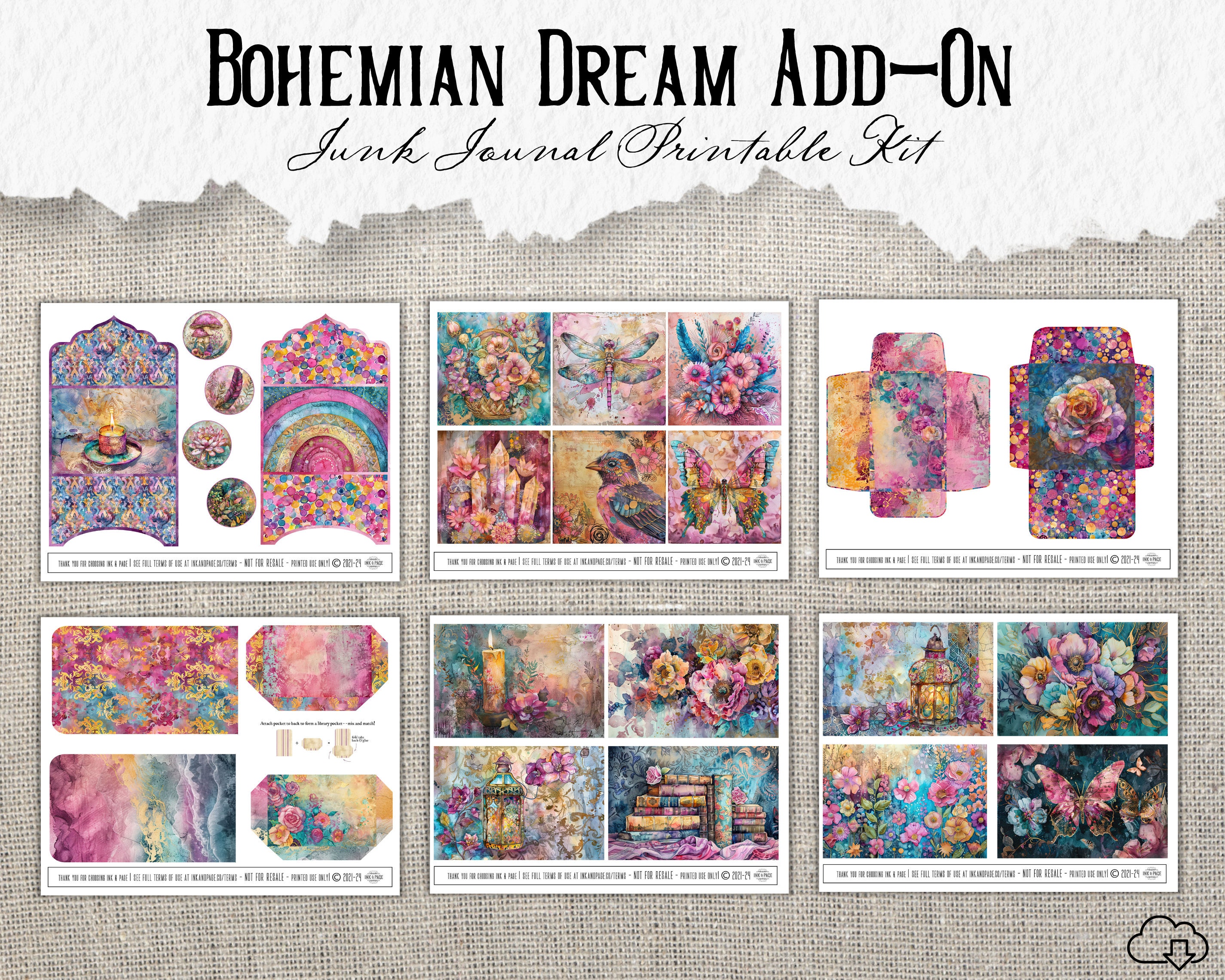 Bohemian Dream Junk Journal Printable Ephemera Digital Pockets ...