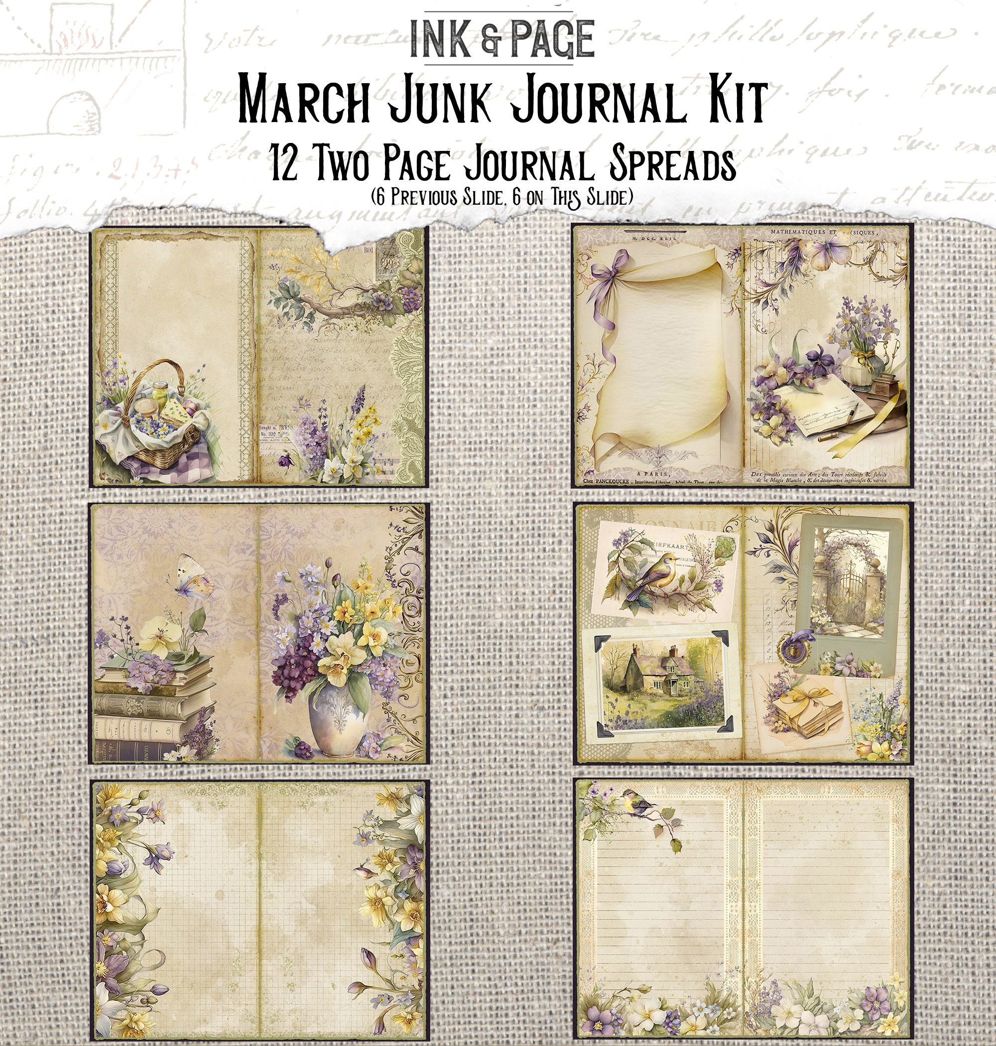 Daffodil & Violet Junk Journal Printable March Monthly Digital Download ...