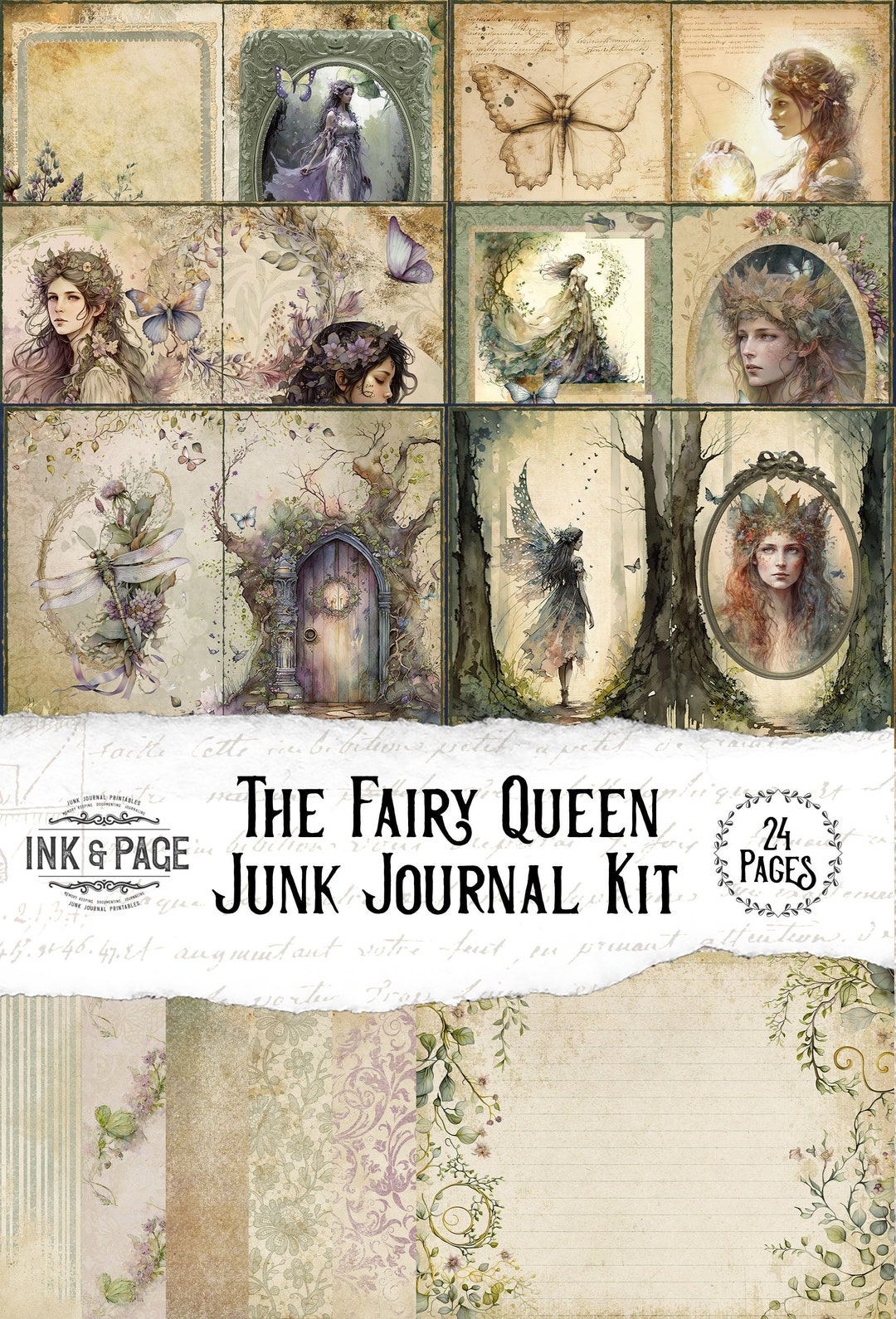 Fairy Queen Junk Journal Printable Kit Fairytale Fantasy Digital ...