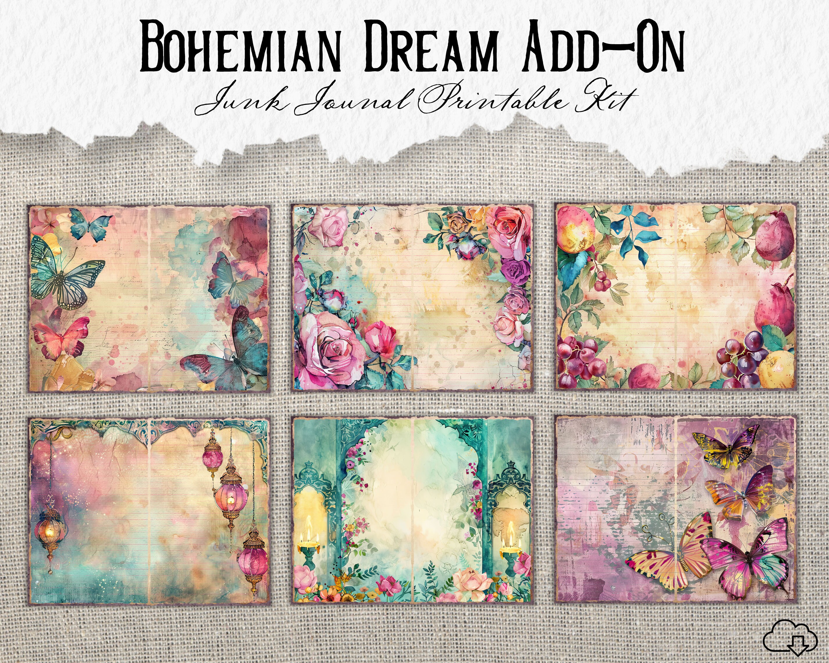 Bohemian Dream Junk Journal Printable Ephemera Digital Pockets ...