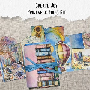 Create Joy Printable Folio Kit Rainbow Mixed Media Digital Download ...