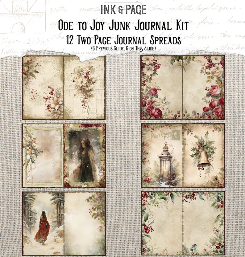 Ode to Joy Junk Journal Printable Kit Winter Digital Download Beautiful ...
