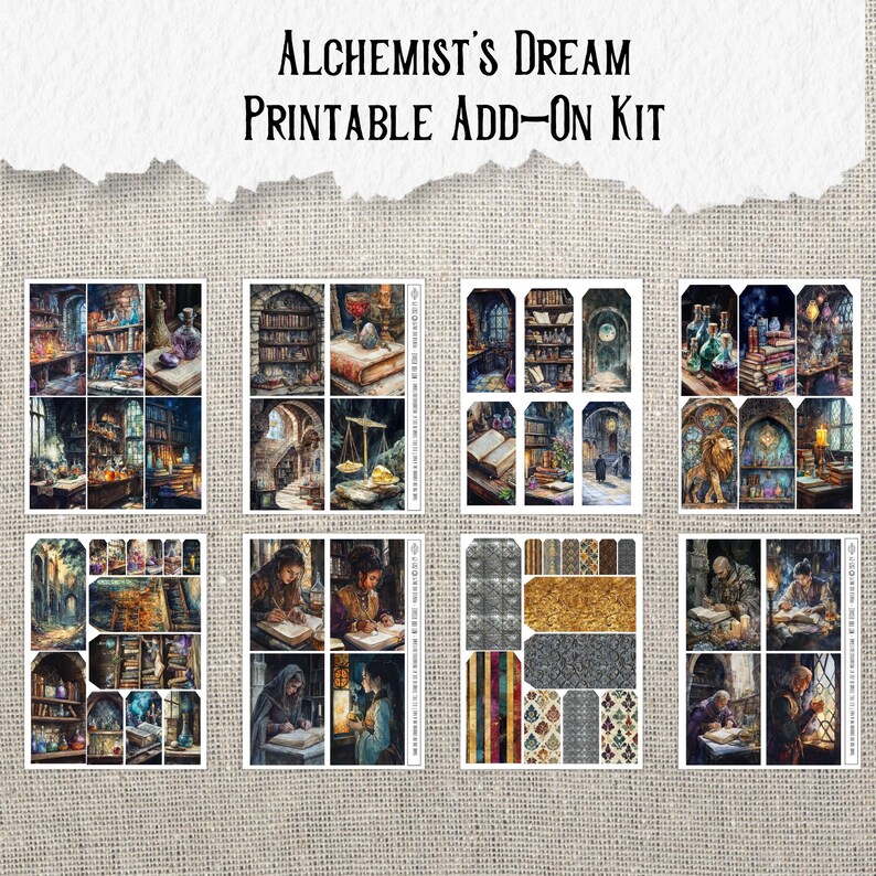Alchemist's Dream Printable Ephemera Junk Journal Kit Wizard Digital ...
