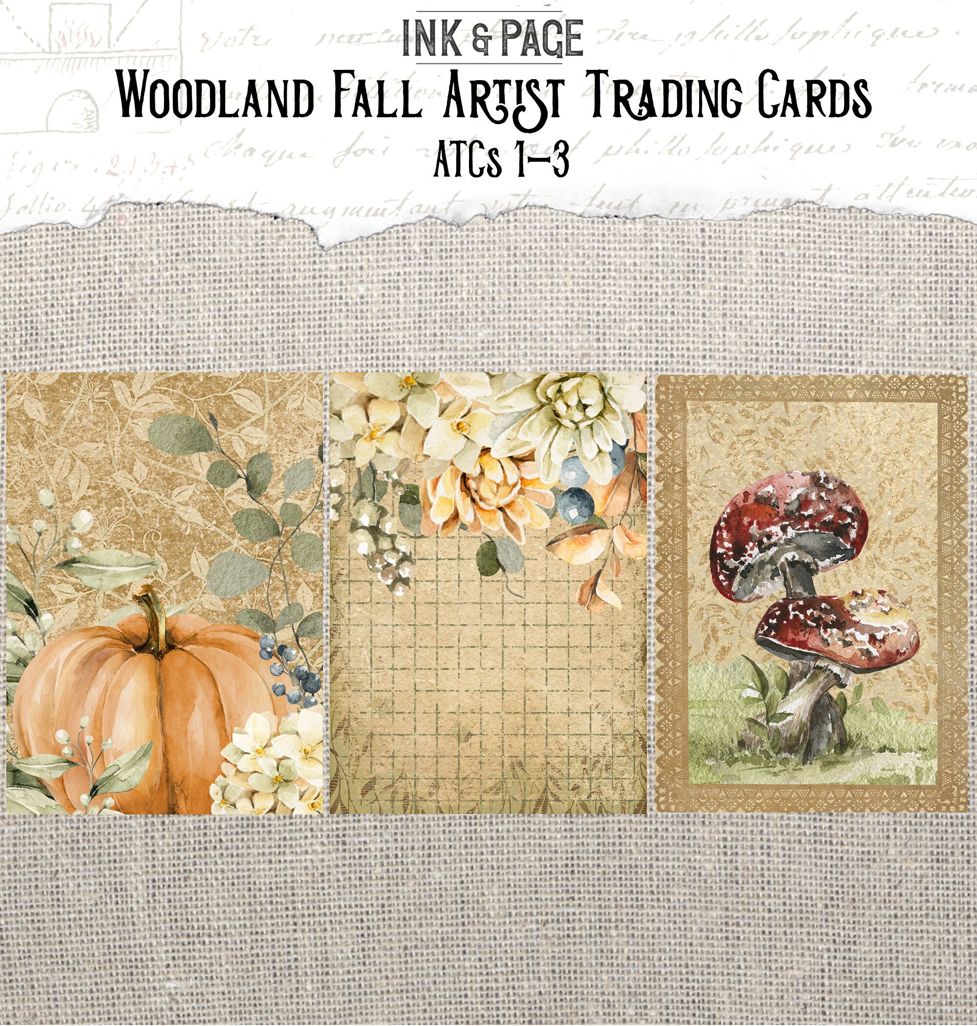 Woodland Fall Printable Atcs Artist Trading Cards Junk - Etsy