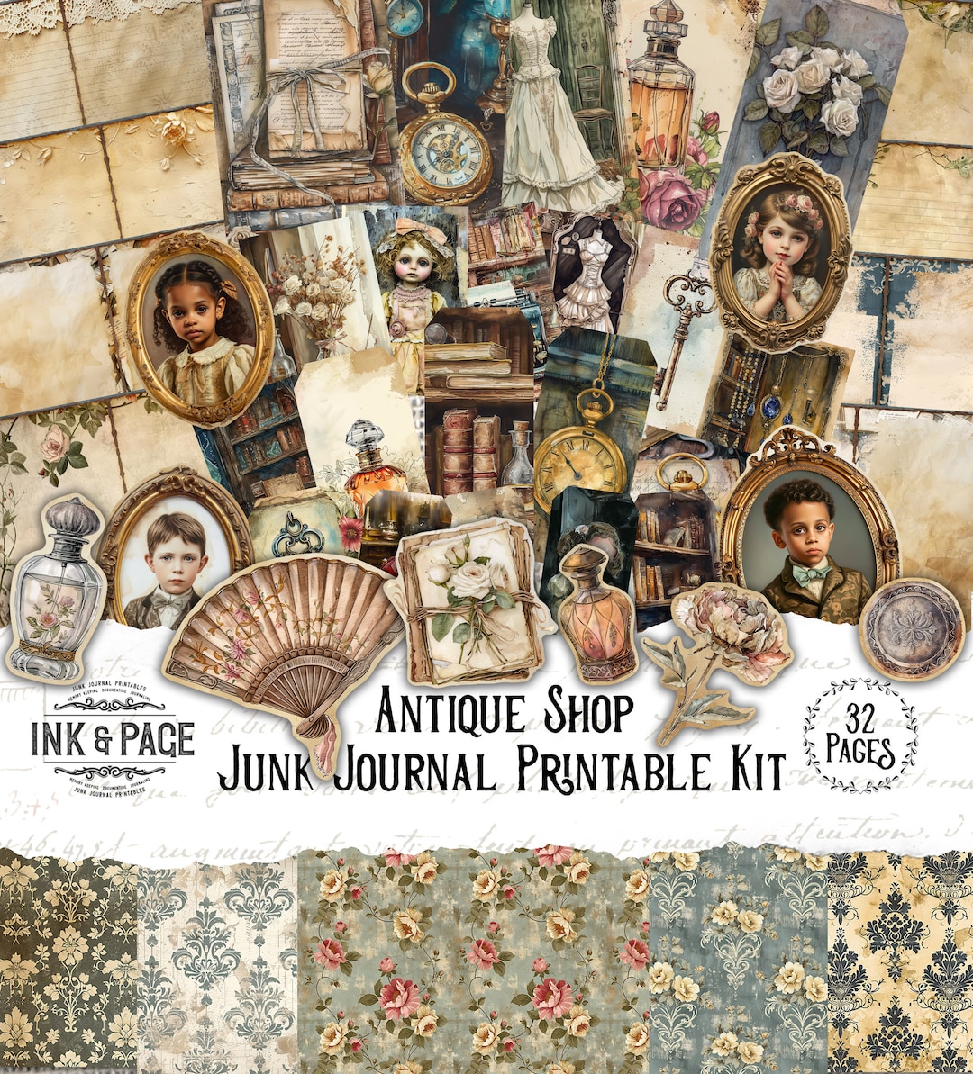 Antique Shop Junk Journal Printable Kit Shabby Chic Digital Download ...