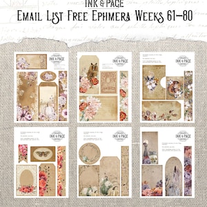 Junk Journal Ephemera, Freebies Pack 4, Weeks 61-80 From the Ink and ...