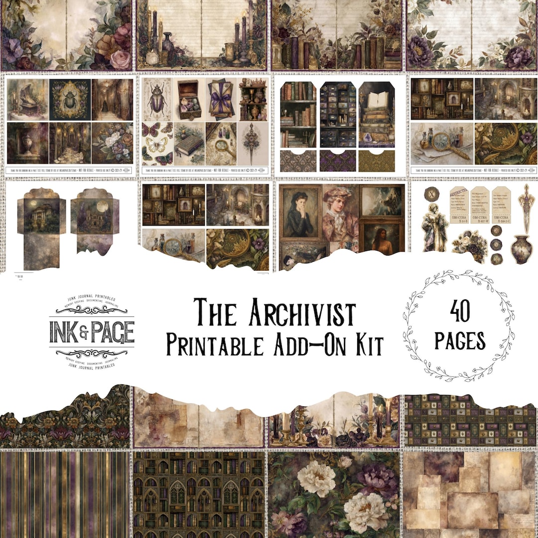 The Archivist Add-on Printable Ephemera Kit, Vintage Files, Mysterious ...