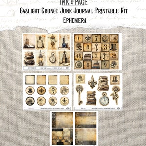 Gaslight Grunge Junk Journal Printable Kit Victorian Digital Download ...