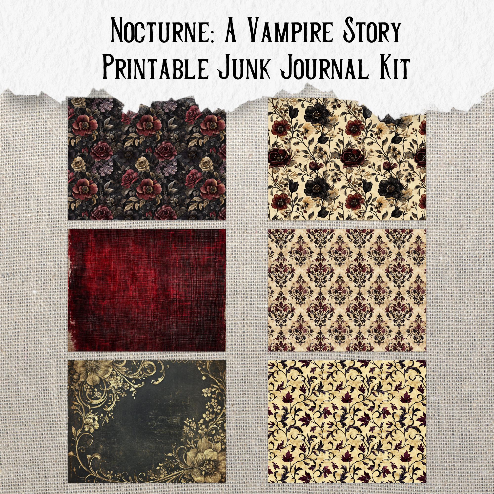 Nocturne A Vampire Junk Journal Printable Kit Gothic Halloween Digital ...