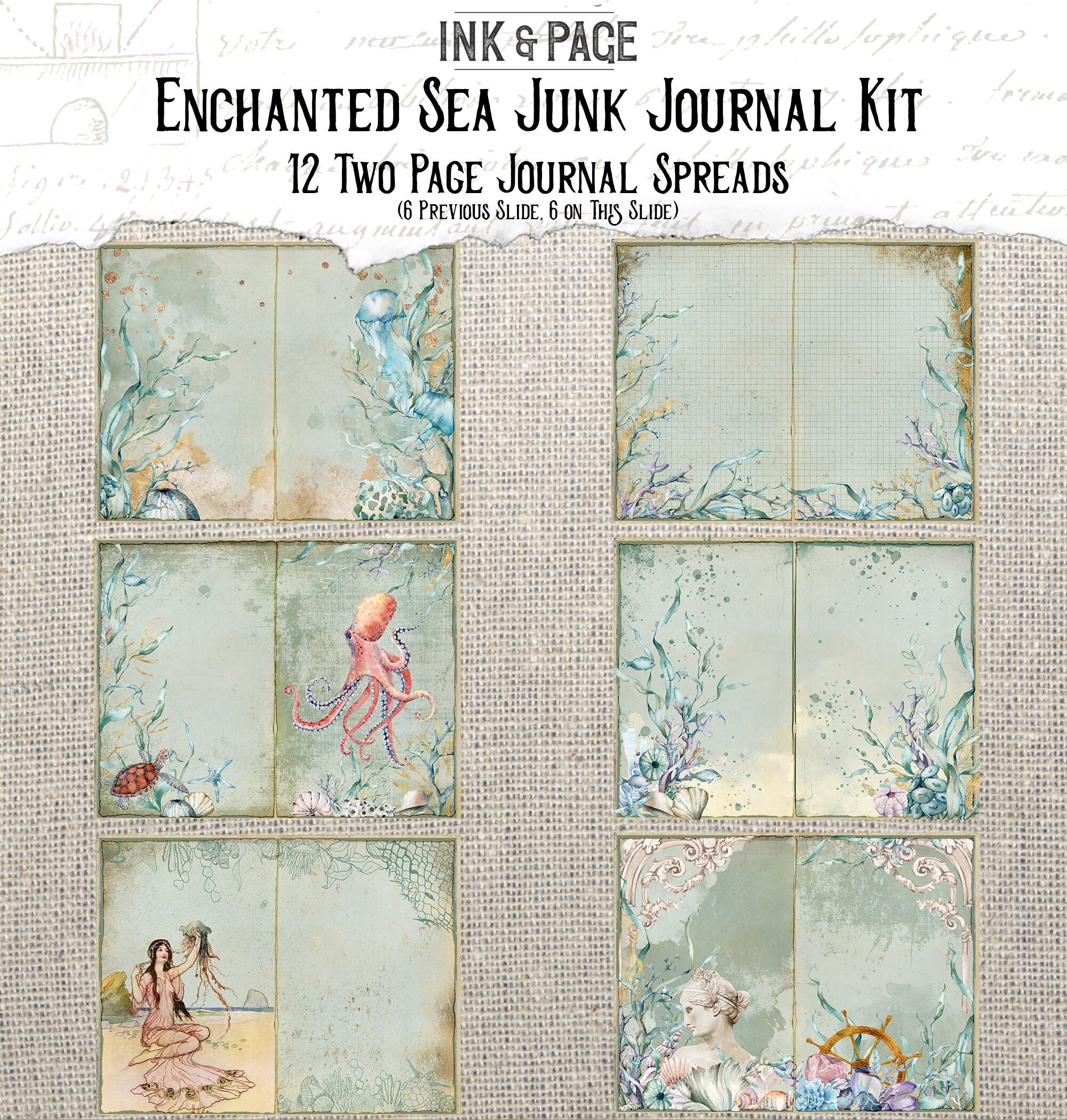 Enchanted Sea Junk Journal Printable Kit, Vintage Ocean Ephemera Pack ...